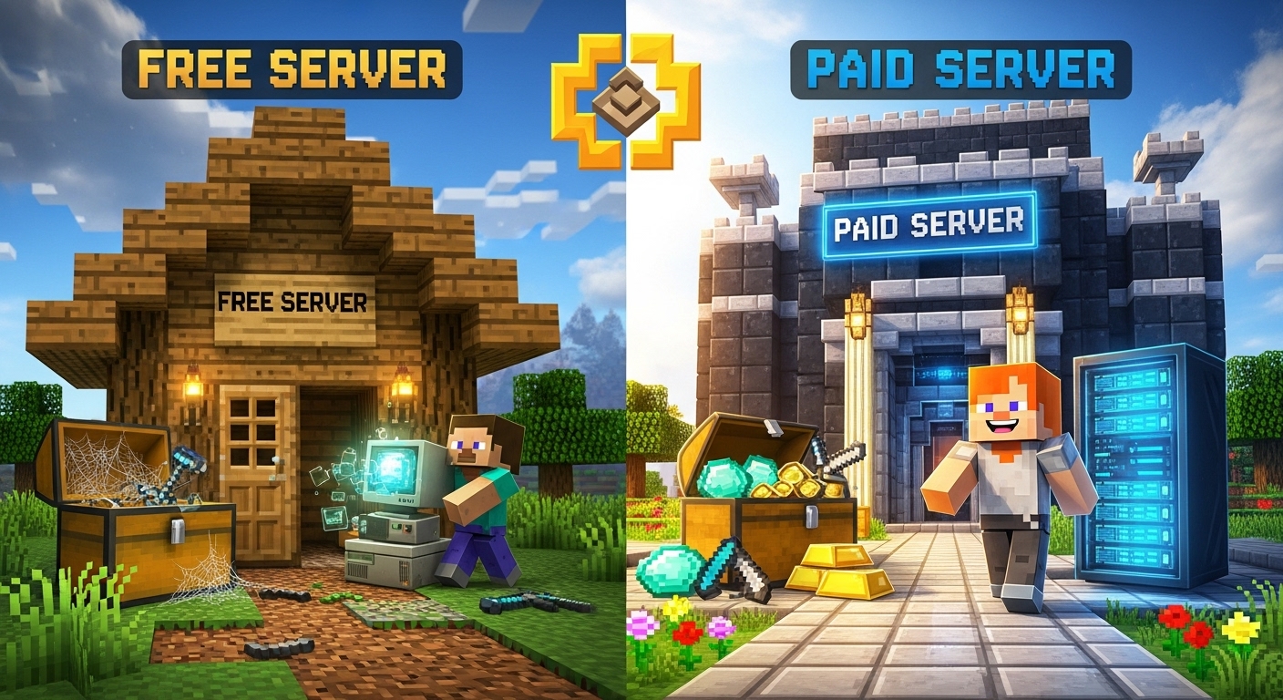 Free vs Paid Minecraft Server Hosting: True Cost Comparison 2025 - GameTeam - Blog